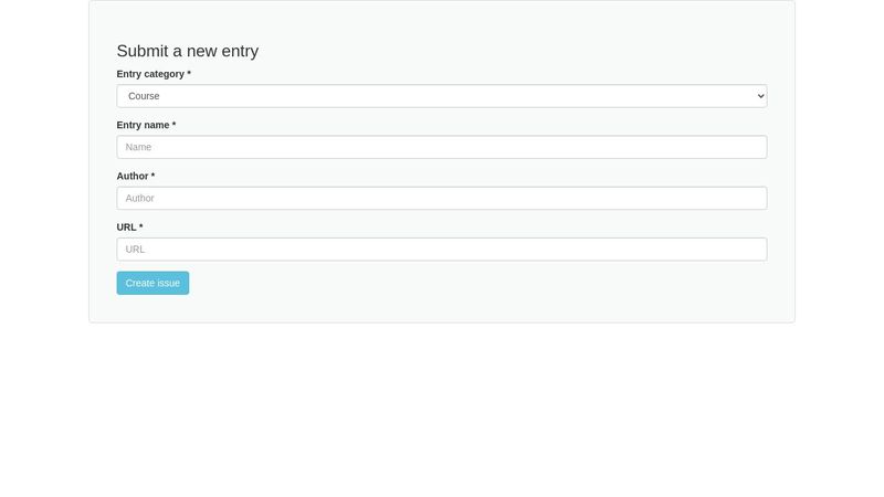 GitHub submit issue form