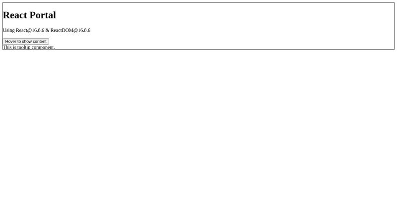 React | React Portal | Tooltip | Example