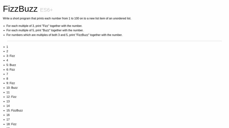 FizzBuzz in ES6+ - Modern JavaScript Way!