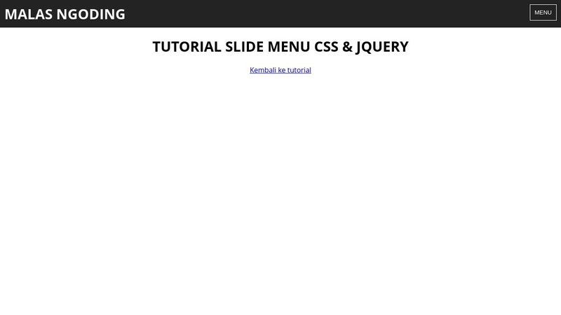 Sliding menu CSS & jQuery