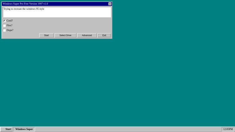 Windows 95 interface