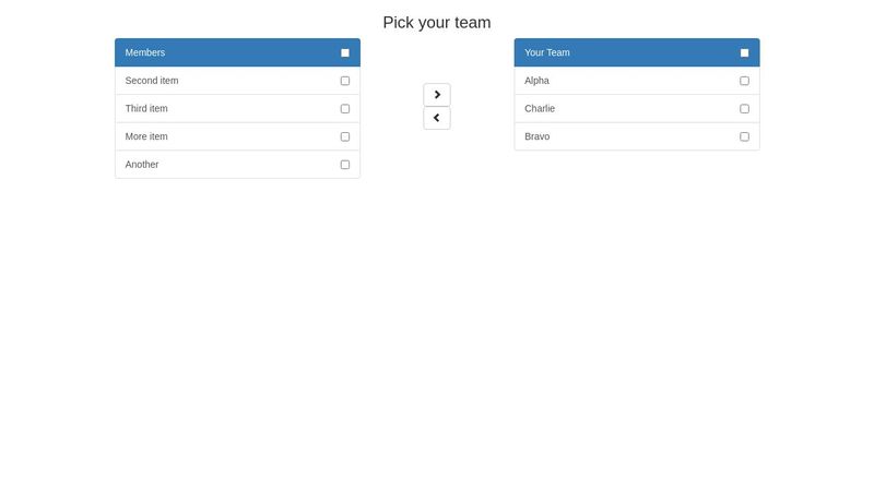 Team Picker Example
