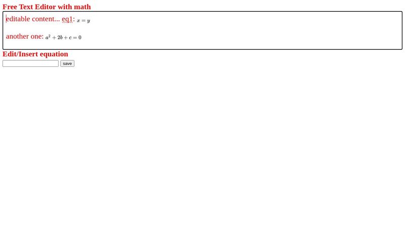 Text with equation editor