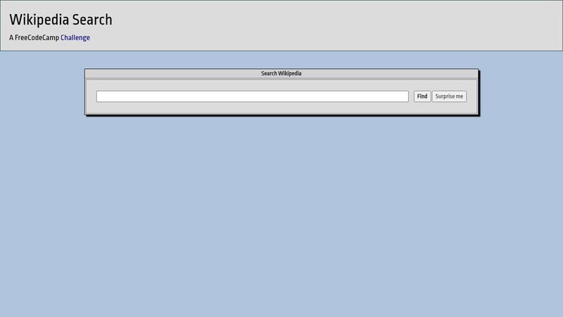 FreeCodeCamp Wikipedia API - Search