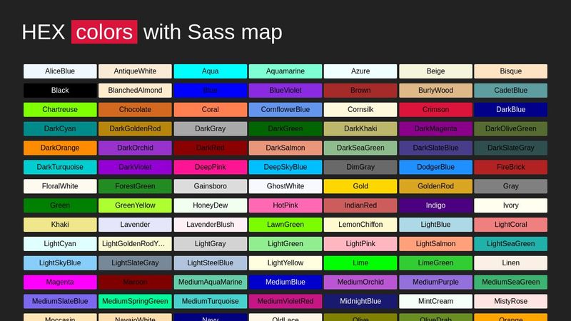 HEX colors with Sass maps
