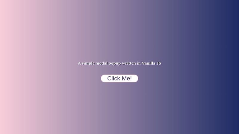 Vanilla Modal Popup
