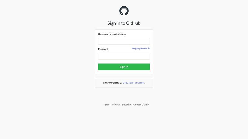 GitHub Login Page