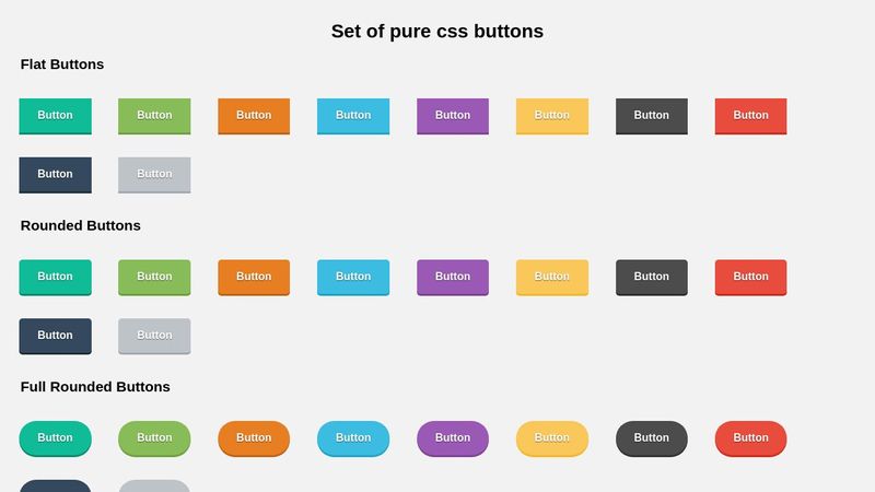 Set of css buttons