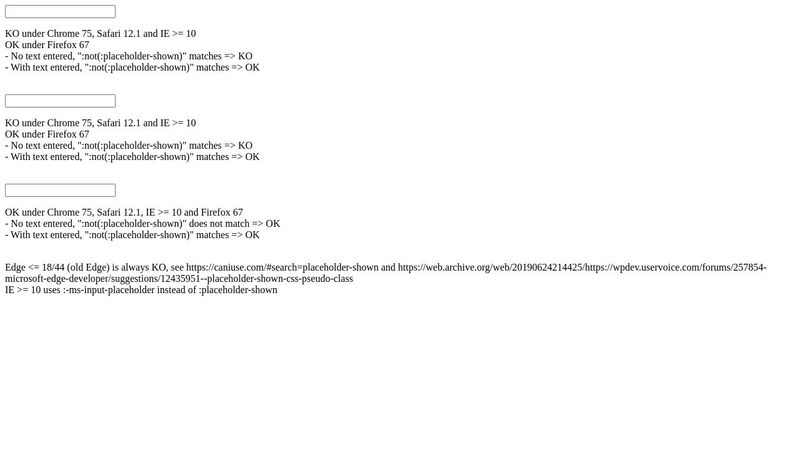 input[placeholder]:not(:placeholder-shown) CSS