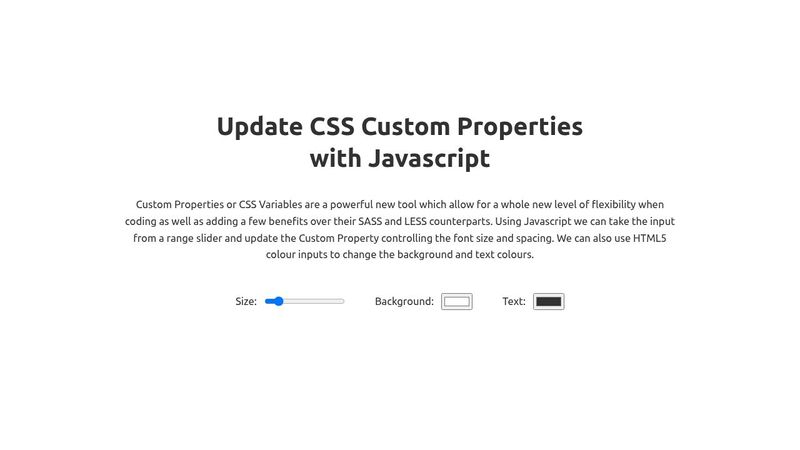 Update CSS Custom Properties with Javascript
