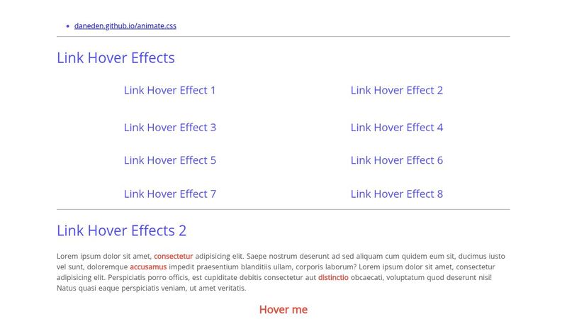 link hover animation css