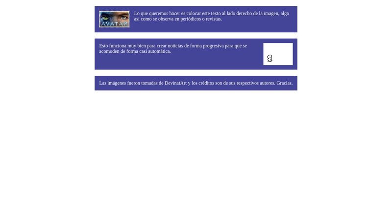 Texto al lado de una imagen