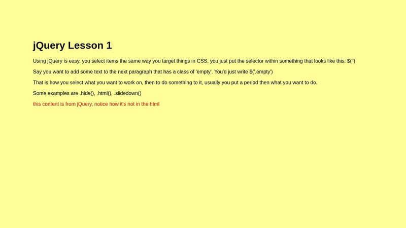 Jquery Beginner Tutorial
