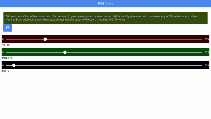 An Ionic Range example -- RGB color sliders