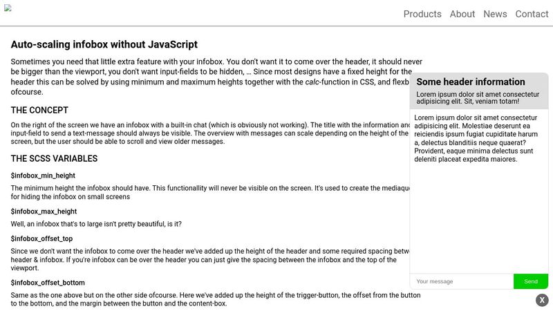 Auto scaling infobox without JavaScript