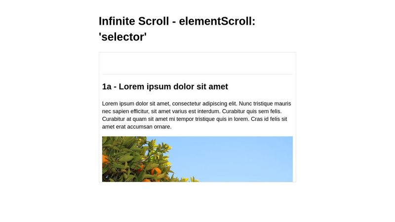 Infinite Scroll - elementScroll: 'selector'