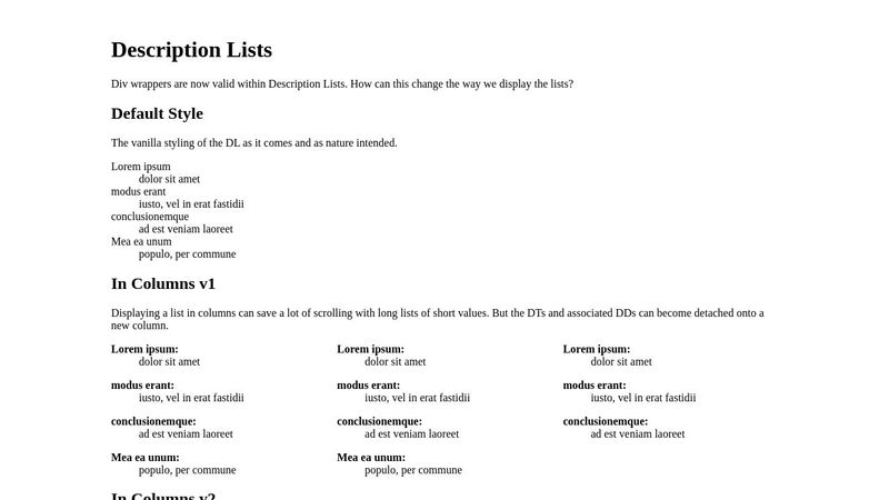 Description Lists