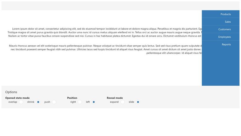 Left or Right Position - DevExtreme jQuery Drawer