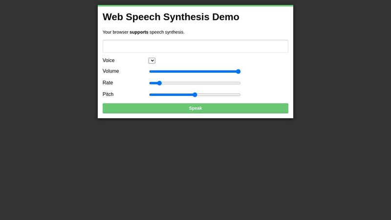 Web Speech Synthesis Demo