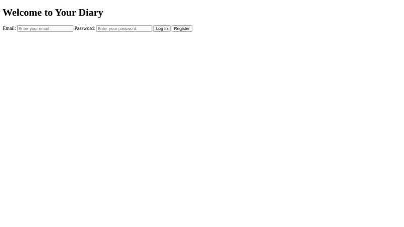 Personal Diary Website