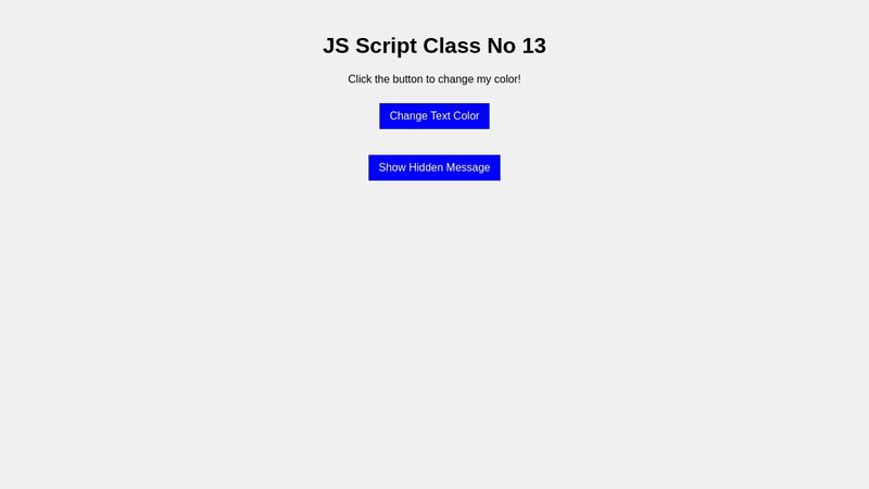 JS Script - Class 13
