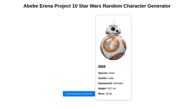 Star Wars Character Generator