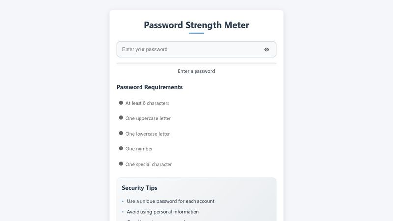 Modern Password Strength Meter with Real-time Validation