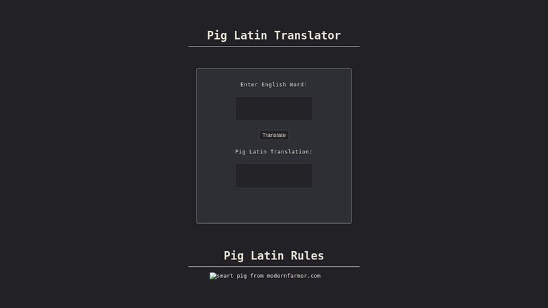 Pig Latin Translator