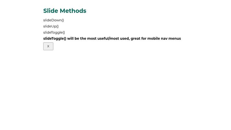 jQuery Slide Methods
