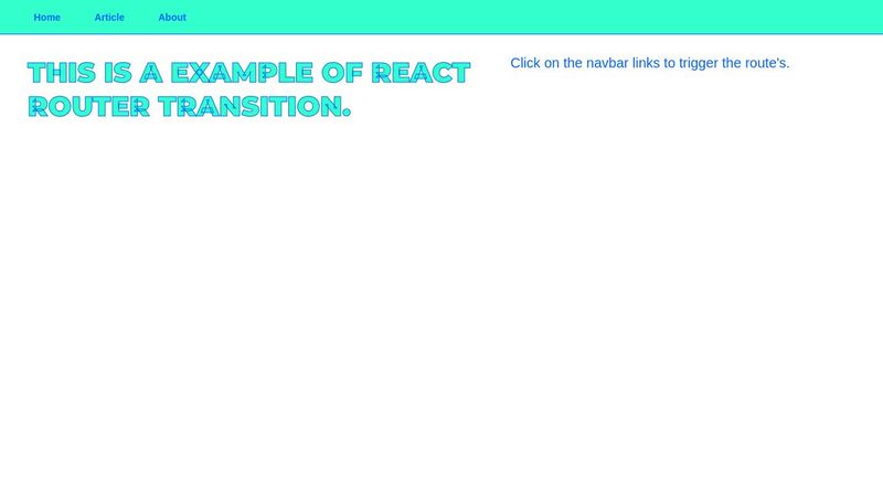 React Router Transition Animation