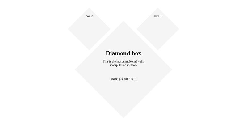 Diamond box using css transform