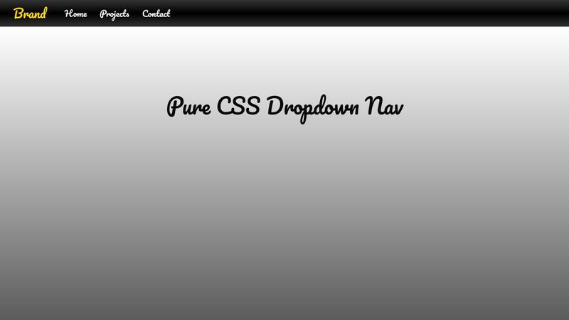 Pure CSS Animated Dropdown Nav
