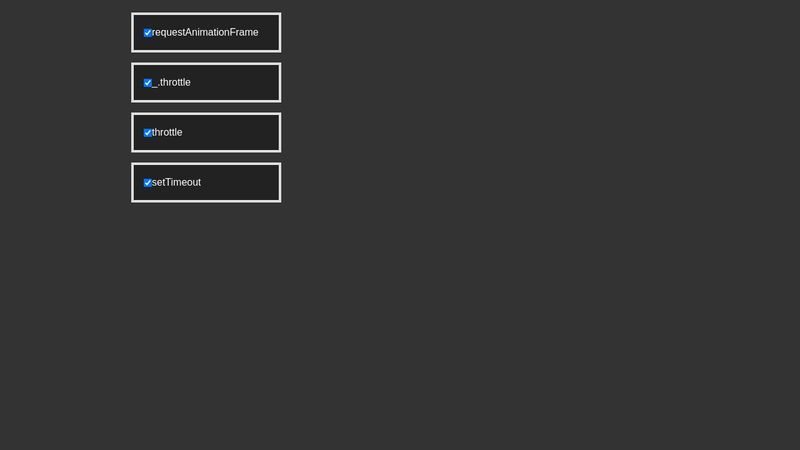requestAnimationFrame vs throttle vs setTimeout