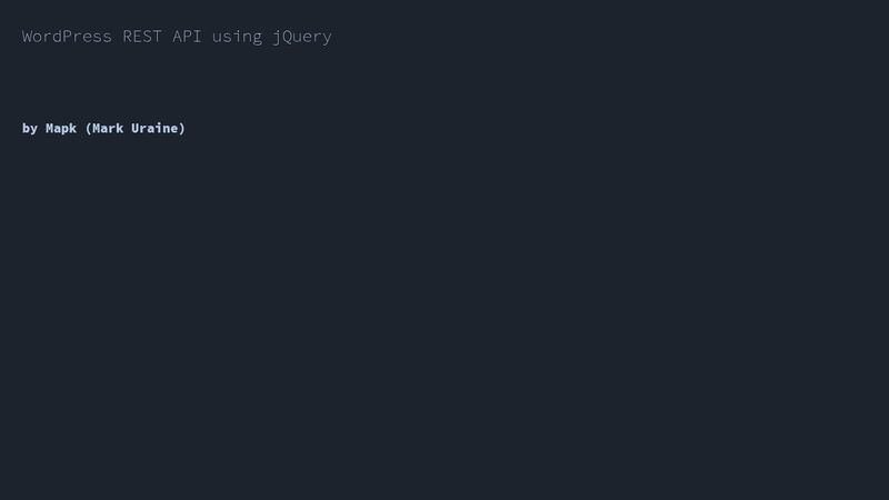 WordPress Rest API - jQuery