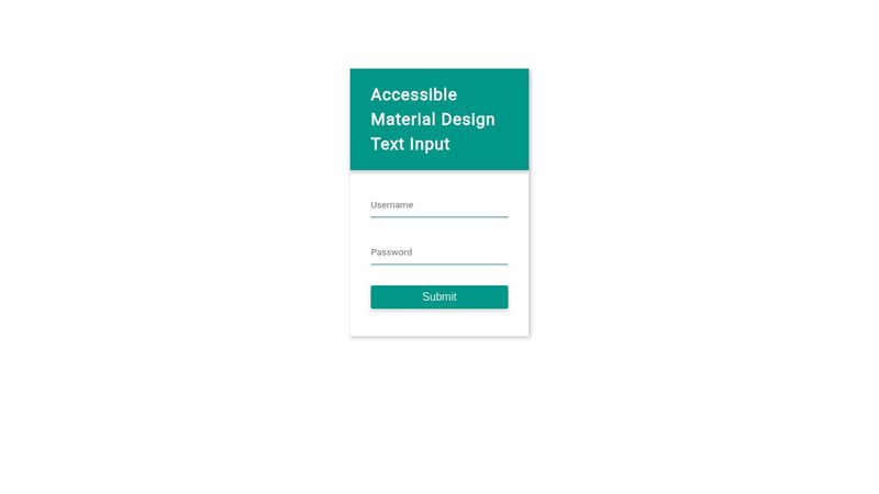 Accessible Material Design Text Input