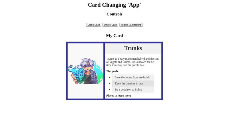 HW3 - Trunks Card