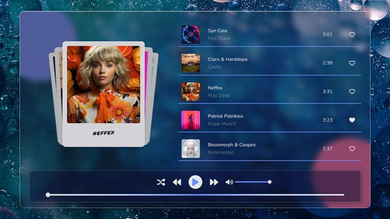 Swiper Card Slider with Music Player