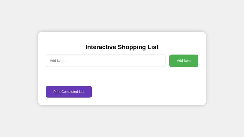 Interactive Shopping List