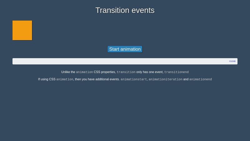 CSS Transition events