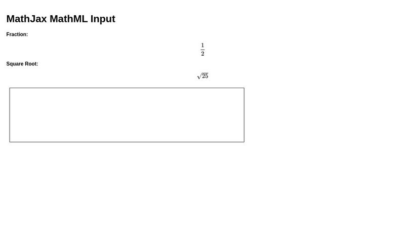MathJax MathML Input