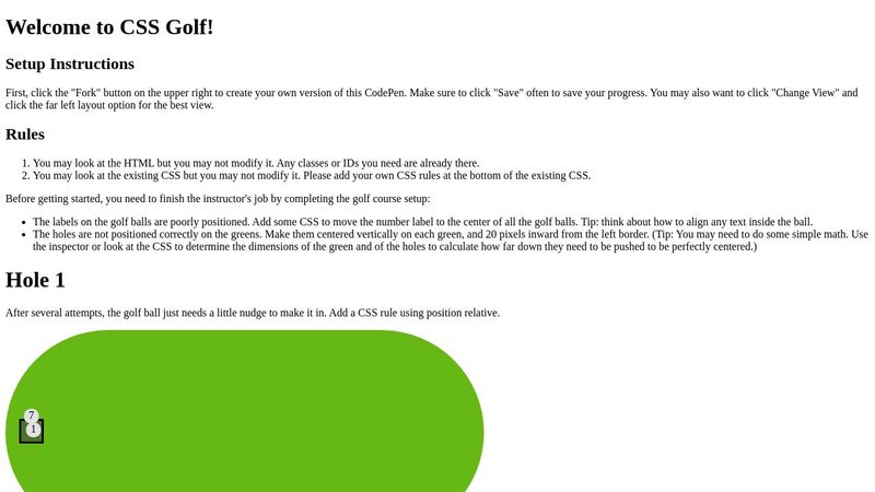 Lab 2 - CSS Golf
