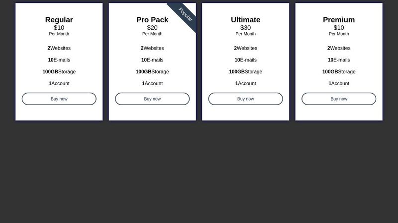 Pricing Tables (responsive Flexbox)