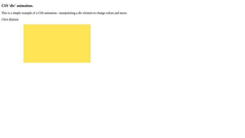 CSS div animation move and color change