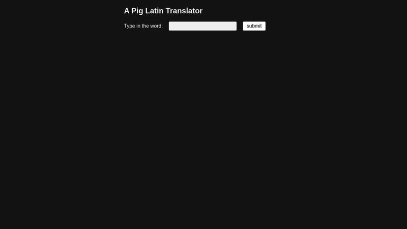 Pig Latin Translator