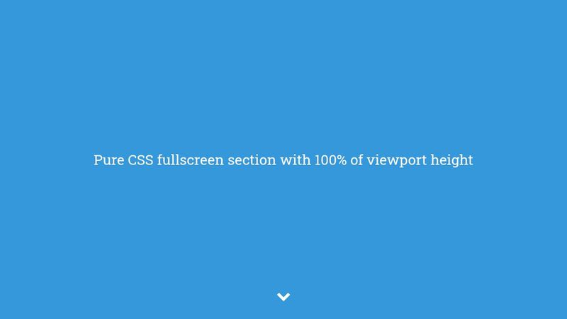 CSS fullscreen sections
