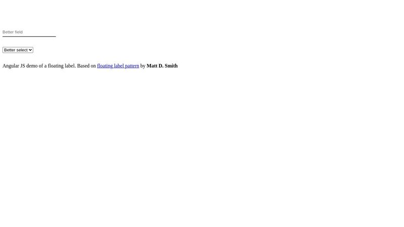 Floating label pattern — Angular JS