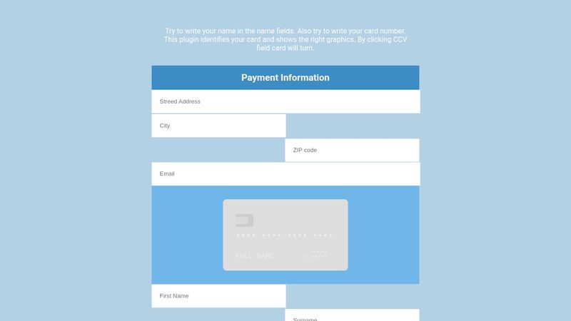 Credit card validation with card.js