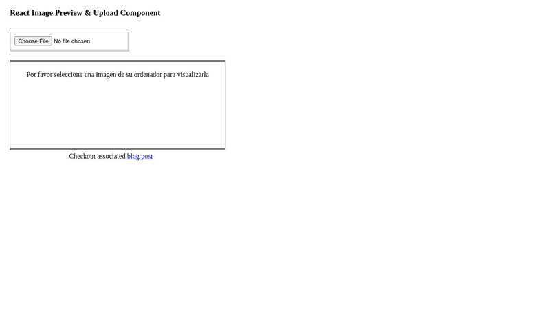React Image Preview & Upload