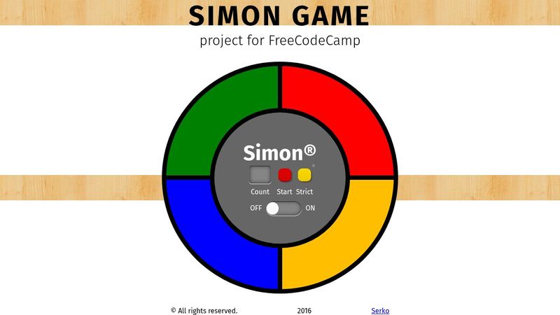FreeCodeCamp: Simon game