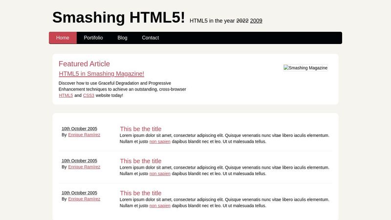 Smashing HTML5